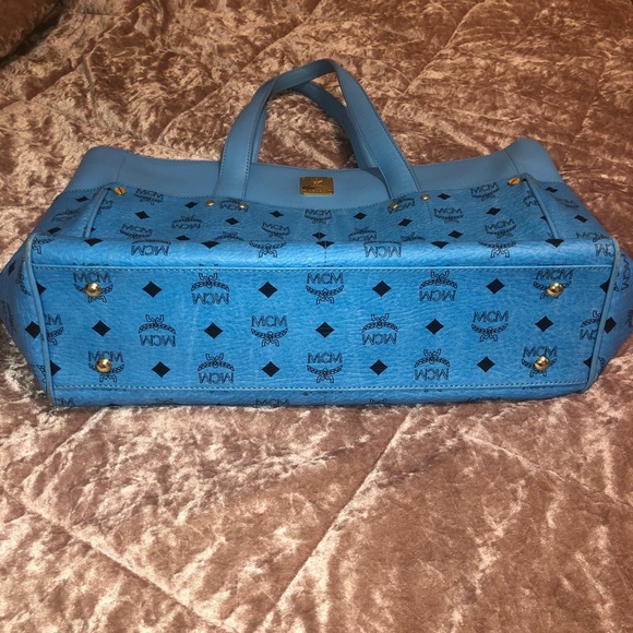 MCM | Bags | Mcm Blue Light Blue Tote Bag | Poshmark